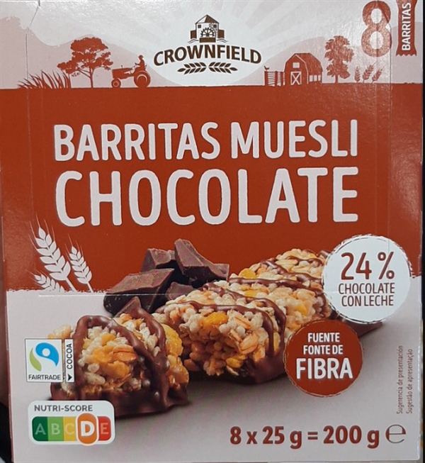 CROWNFIELD (LIDL) BARRITAS MUESLI CHOCOLATE : análisis y opiniones | OCU