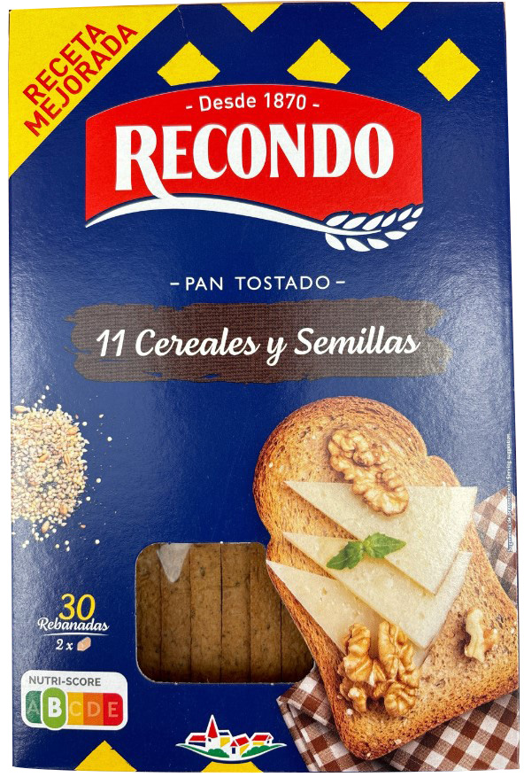 Pan tostado RECONDO PAN TOSTADO 11 CEREALES Y SEMILLAS: todos los detalles