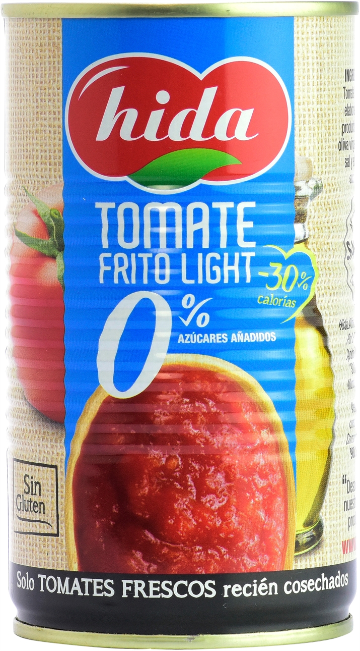 Valor nutricional de HIDA TOMATE FRITO LIGHT 0% AZÚCARES AÑADIDOS | OCU