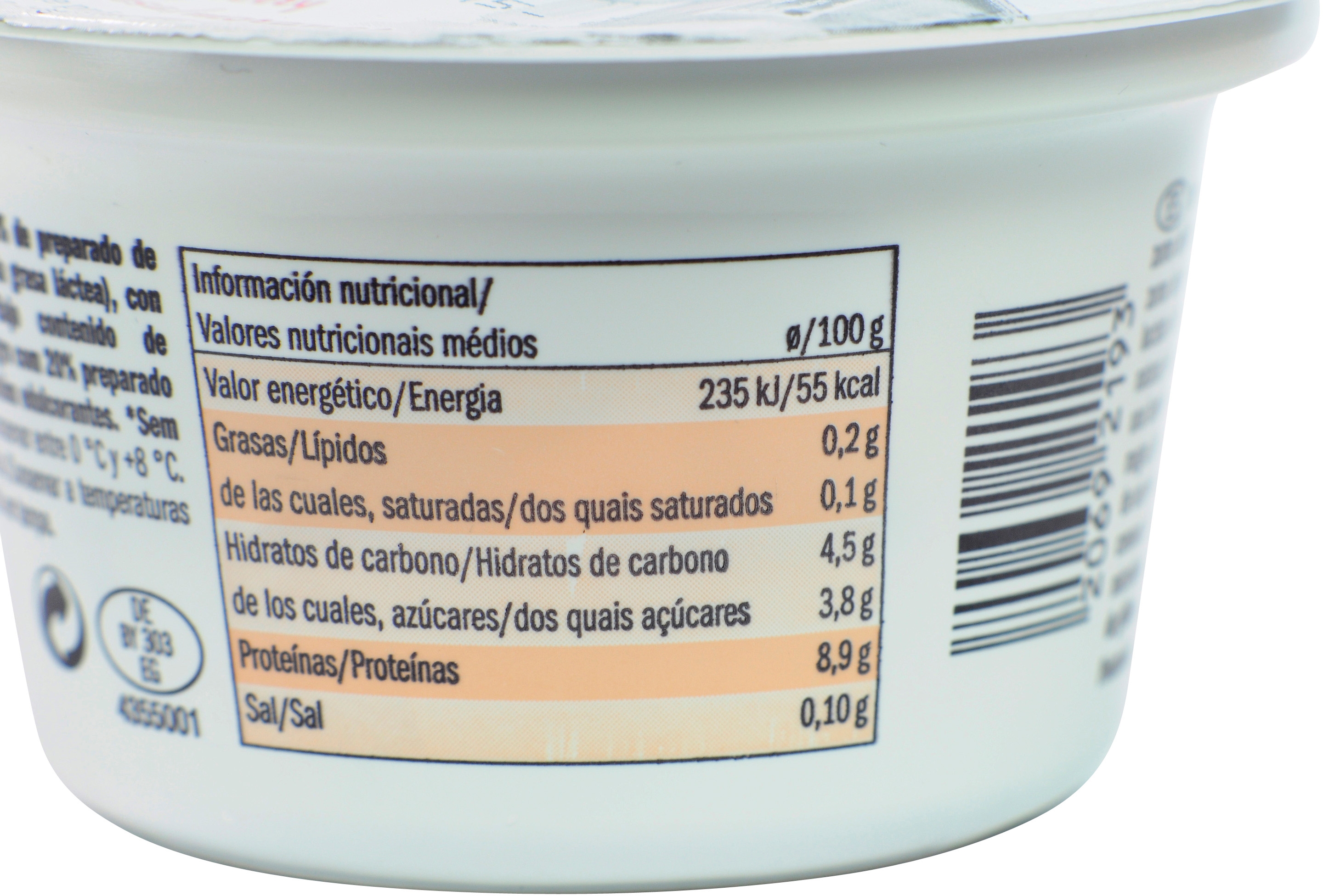 MILBONA (LIDL) SKYR FRESA.: valor nutricional