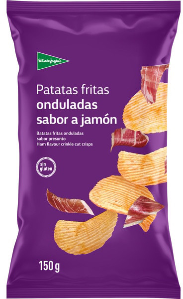 Características de EL CORTE INGLÉS Patatas fritas onduladas sabor a jamón