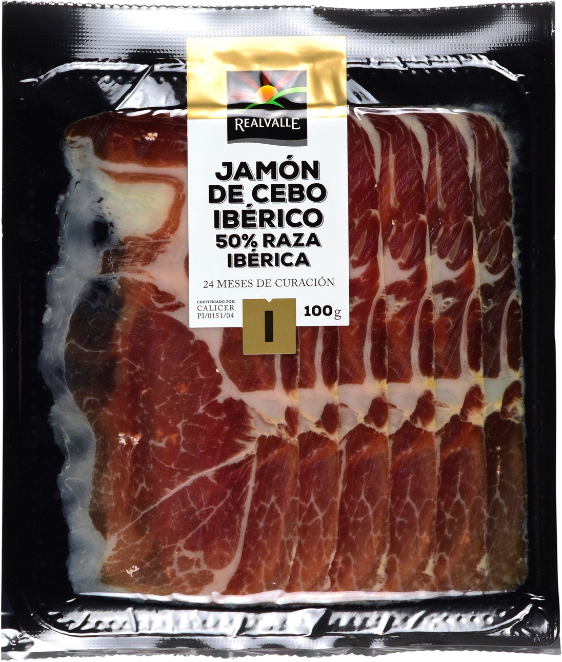 Jamón REALVALLE (LIDL) JAMÓN DE CEBO IBÉRICO 50% RAZA IBÉRICA ...