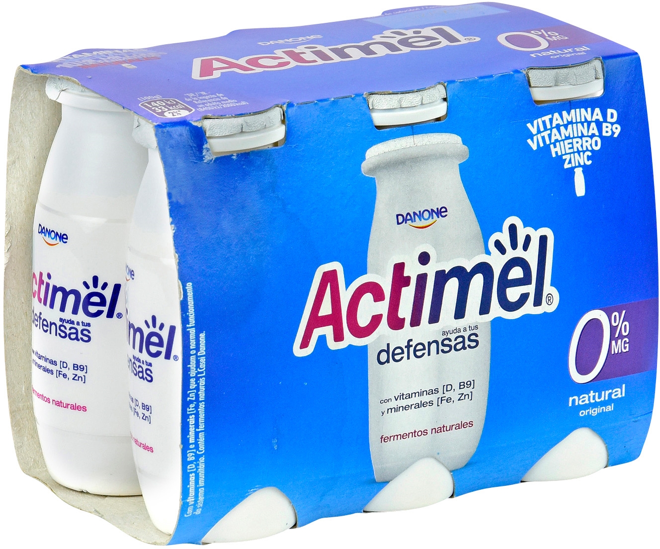 ACTIMEL (DANONE) NATURAL 0% MG.: valor nutricional
