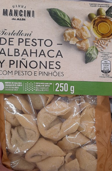 Pasta MAMMA MANCINI (ALDI) TORTELLONI DE PESTO, ALBAHACA Y PIÑONES: todos los detalles